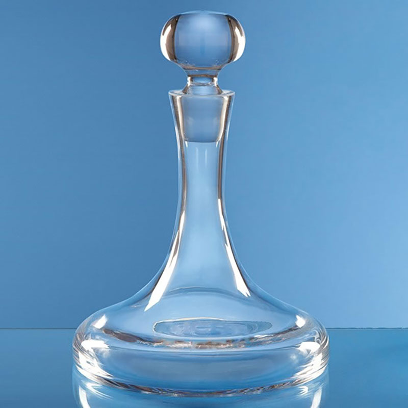 Engraved Crystal Handmade Clear Glass Ships Decanter